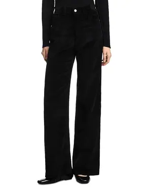 Black High-Rise Wide-Leg Jeans