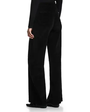 Emporio Armani High Rise Wide Corduroy Jeans - Black