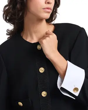 Emporio Armani Collarless Jacket With Detachable Cuffs