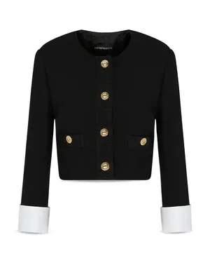Emporio Armani Collarless Jacket With Detachable Cuffs