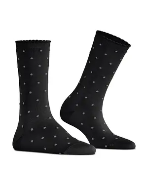 Falke Spike Dot Crew Socks - Black