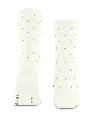 Falke Spike Dot Crew Socks - Off-white