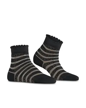 Falke Border Lace Short Socks - Black