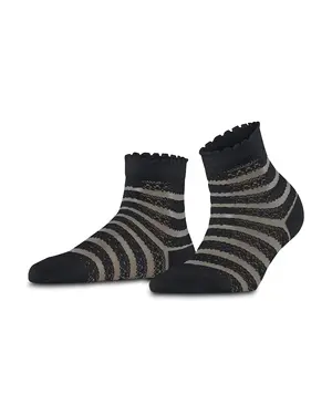 Falke Border Lace Short Socks - Black
