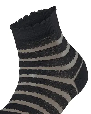 Falke Border Lace Short Socks - Black