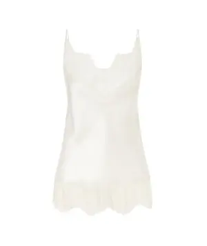 Carine Gilson Lace-trimmed Silk-satin Camisole - Neutrals
