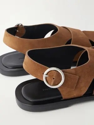Proenza Schouler Capri Fisherman Suede Sandals - Neutrals