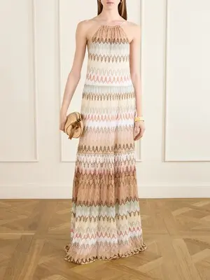 Missoni Striped Metallic Crochet-knit Maxi Dress - Multi