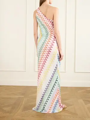 Missoni Striped Metallic Crochet-knit Maxi Dress