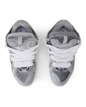 LANVIN Curb Sneakers In Jersey And Suede - Grey/grey