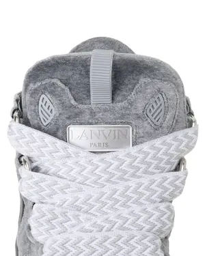 LANVIN Curb Sneakers In Jersey And Suede - Grey/grey