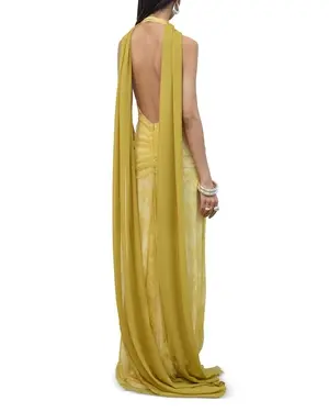 DE LA VALI Amora Backless Maxi Dress - Yellow