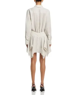 Alexander Wang Cut-off Double Shirt Dress - Ash White