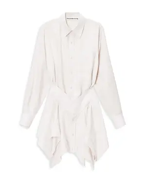 Alexander Wang Cut-off Double Shirt Dress - Ash White