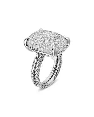 David Yurman Chatelaine Elongated Diamond Ring - Silver