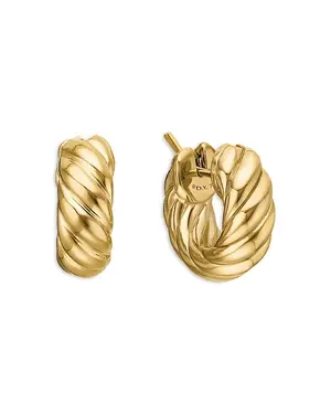 David Yurman Sculpted Cable Hoop Earrings Gold