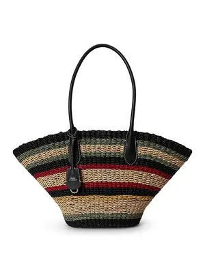 Polo Ralph Lauren Bellport Raffia Basket Tote - Stripe