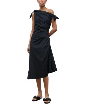 Staud Bellaria Tie Shoulder Dress - Black