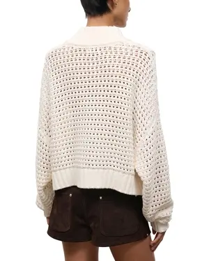 Staud Hampton Open Knit Sweater - Ivory