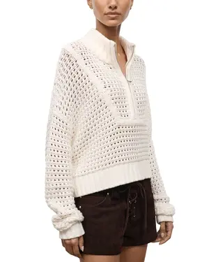 Staud Hampton Open Knit Sweater - Ivory