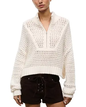 Staud Hampton Open Knit Sweater - Ivory