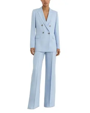 REISS Magda Double Breasted Suit Jacket - Blue