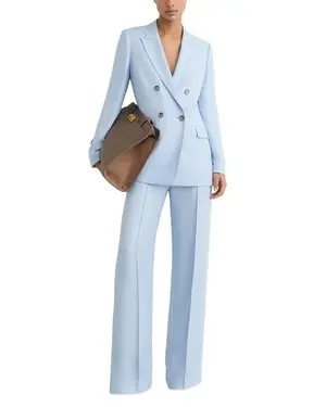 REISS Magda Double Breasted Suit Jacket - Blue
