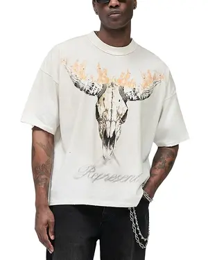 REPRESENT British Cowboys Logo Graphic Tee - Ecru