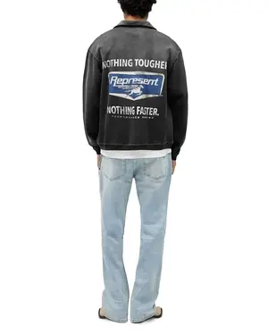 REPRESENT Quarter Zip Logo Sweatshirt - Black