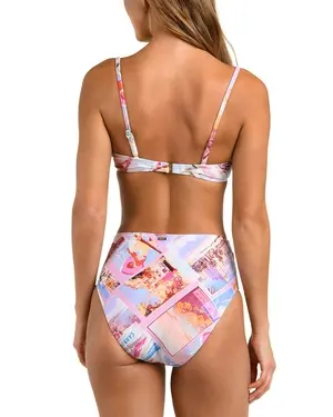 L'Agence Alexandria Postcard Print Structured Bikini Top - Multi