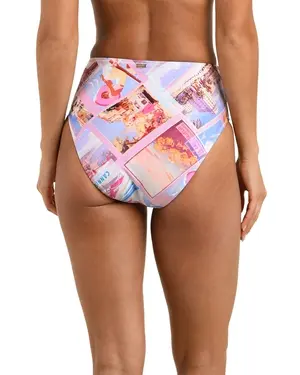 L'Agence Vanessa Postcard High Waist Bikini Bottom - Multi