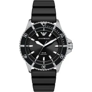 Emporio Armani World Explorer Solar Strap Watch - Black