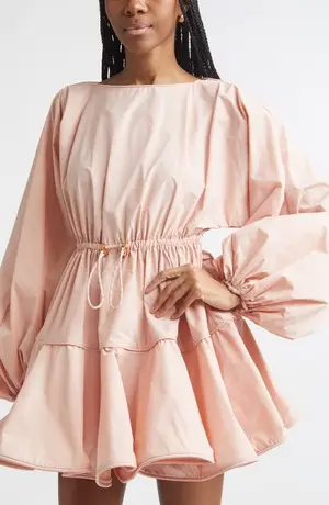 Zimmermann Alchemy Long Sleeve Minidress - Peach