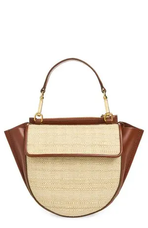 WANDLER Hortensia Mini Handbag - Beige Raffia