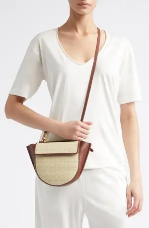 WANDLER Hortensia Mini Handbag - Beige Raffia