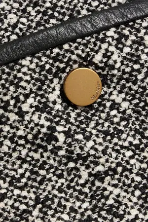 Max Mara Demien Leather-trimmed Tweed Jacket - Black