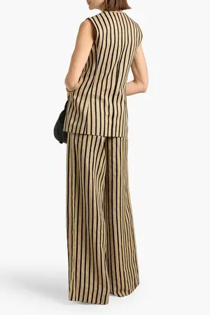 Max Mara Cestino Striped Wide-leg Pants - Sand