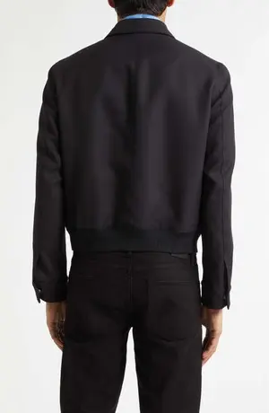 TOM FORD Lacquered Wool & Silk Tricotine Battle Jacket