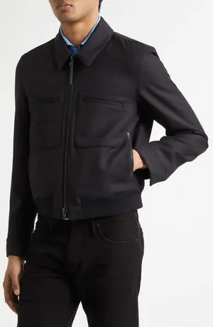 TOM FORD Lacquered Wool & Silk Tricotine Battle Jacket