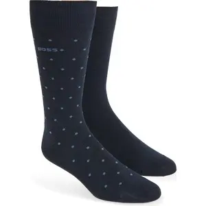 BOSS Assorted Dot And Solid Dress Socks 2 Pack - Navy