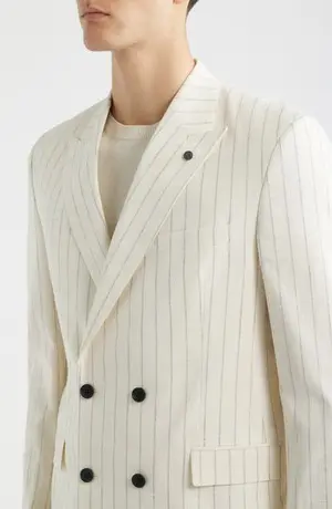ALLSAINTS Ridley Slim Fit Pinstripe Double Breasted Sport Coat