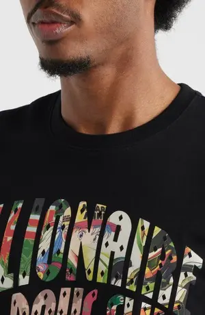 BILLIONAIRE BOYS CLUB Curve Collage Cotton Graphic T-shirt - Black
