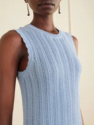 Altuzarra Sissi Open-knit Organic Cotton Dress - Blue