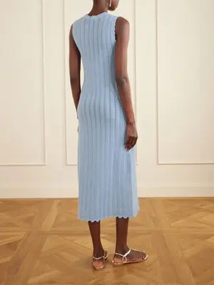 Altuzarra Sissi Open-knit Organic Cotton Dress - Blue
