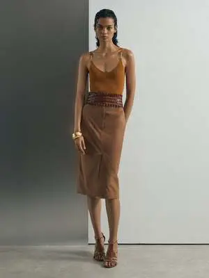 ATELIER Silk-blend Rib-knit Cami