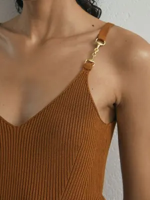 ATELIER Silk-blend Rib-knit Cami