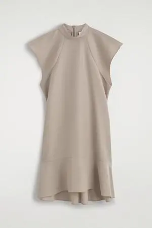 Cos Sculpted Turtleneck Dress - Beige