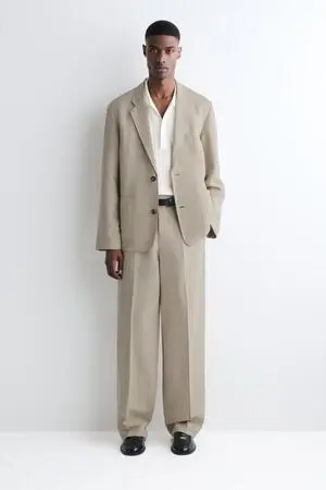 Cos Unstructured Linen-blend Blazer - Beige