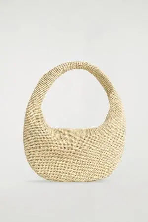 Cos Curved Straw Shoulder Bag