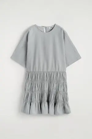 Cos Smocked Seersucker Mini Dress